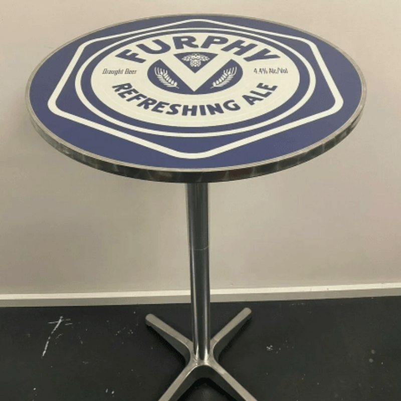 Furphy Beer Adjustable Height Bar Table — The Modern Cave Australia