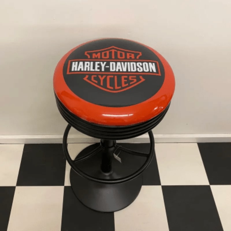 Harley Davidson Shield Black Bar Stool — The Modern Cave Australia